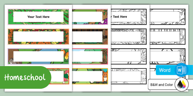 Editable Forest School Labels and Name Tags - Twinkl