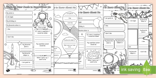 What My Tutor Needs to Know About Me - Worksheet Bundle Pack
