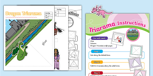 Dragon Triarama Craft - Twinkl Arts and Crafts - Twinkl