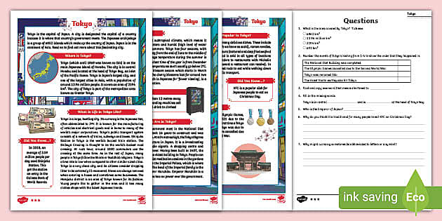 Tokyo Reading Comprehension (teacher made) - Twinkl