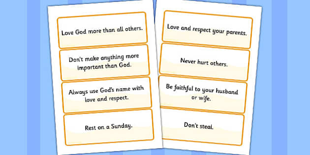 FREE! - The 10 Commandments Word Cards (teacher made)
