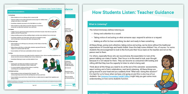 How Students Listen: Teacher Guidance (nauczyciel wykonał)