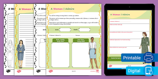 Woman I Admire Writing Prompt | ELA Resources | Twinkl USA
