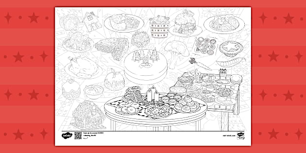 christmas food coloring sheet
