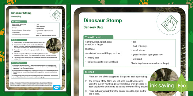 Dinosaur Stomp Sensory Bags | Sensory Play | Twinkl - Twinkl