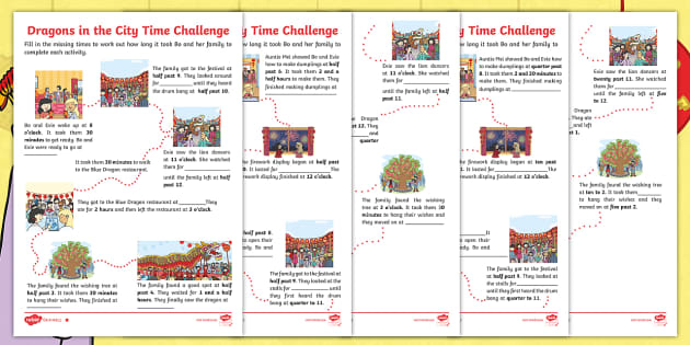 Dragons in the City Time Challenge Differentiated Activity