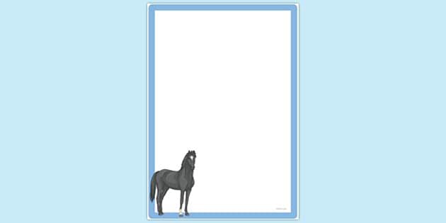 FREE! - Black Horse Page Border | Page Borders | Twinkl