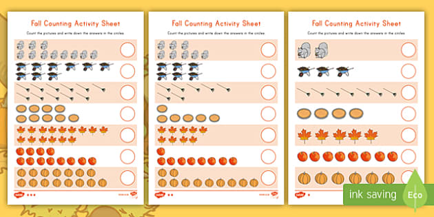 Fall Differentiated Counting Activity Sheets