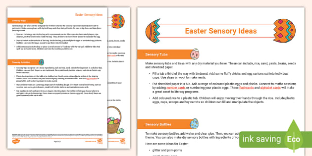 Easter Sensory Ideas (teacher made) - Twinkl