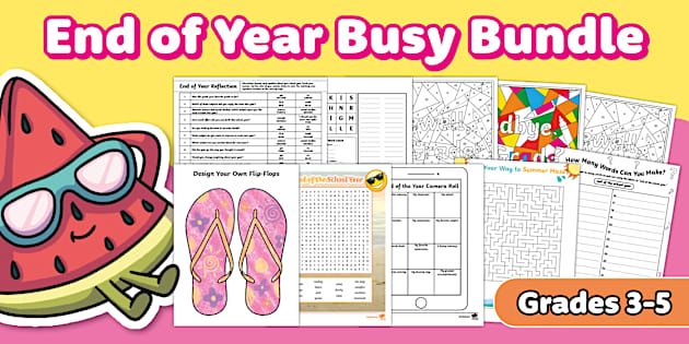 End of Year Busy Bundle for 3rd-5th Grade