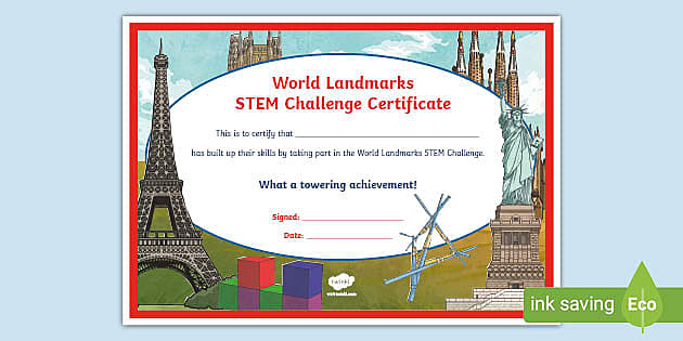 World Landmarks Stem Challenge | Home Learning Certificate