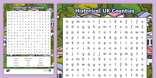 Historical UK Counties Word Search
