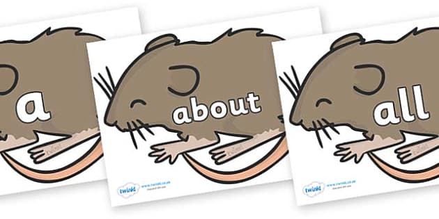 100 High Frequency Words on Mice (teacher made) - Twinkl