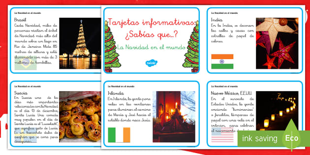 Tarjetas informativas: Navidad por el mundo | Twinkl