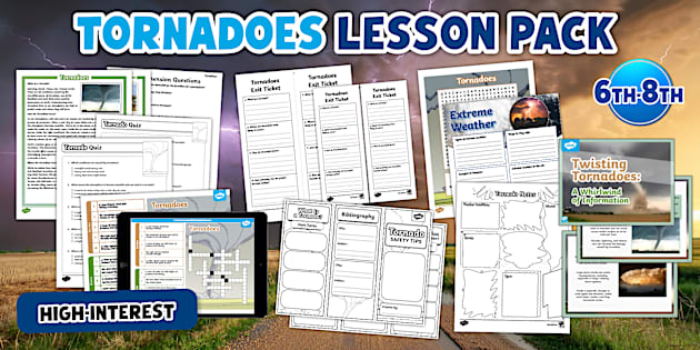 Tornadoes Lesson Pack for 6th-8th Grade - Twinkl