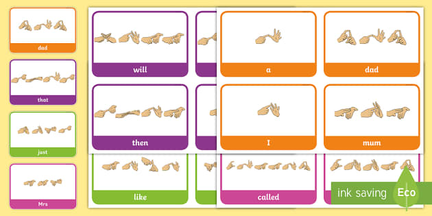 Fingerspelling Phase 2 to 5 High Frequency Words Flashcards