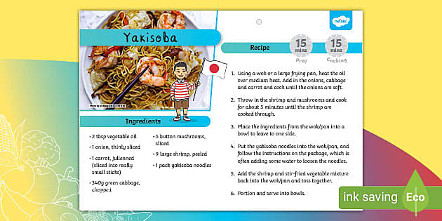 Yakisoba - 2020 Olympic Recipe | Twinkl Yum (teacher made)