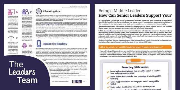 Being a Middle Leader: How Can Senior Leaders Support You?