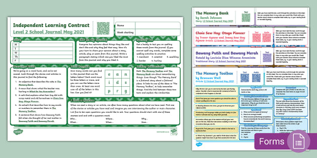 Level 2 May 2021 School Journal: Follow-Up Activity Pack