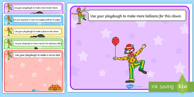 Circus Playdough Mats (teacher made) - Twinkl