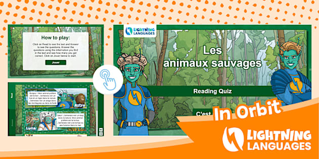 👉 Lightning Languages French Wild Animals Reading Quiz