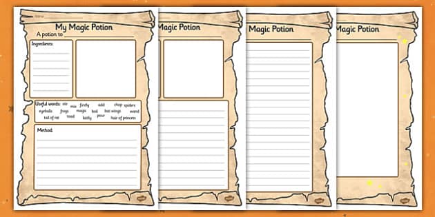 Magic Potion Writing Worksheet / Worksheet - Magic Potion Writing Worskheet