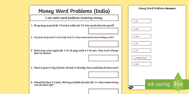 Word Problem With Indian Money Worksheet teacher Made word-problem-with-indian-money-worksheet-teacher-made