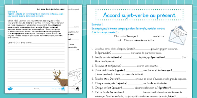 Accord sujet-verbe au présent (teacher made) - Twinkl