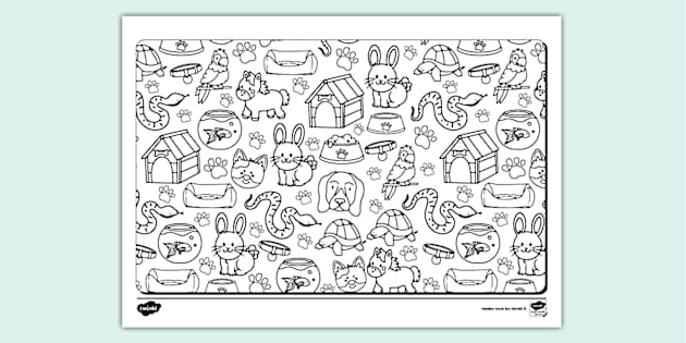 Feuille de coloriage : Les animaux de compagnie - Twinkl