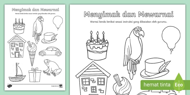 Lembar Kerja Menyimak dan Mewarnai (Hecho por educadores) Lembar Kerja Menyimak dan Mewarnai (Hecho por educadores)