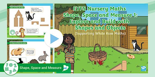 👉 Nursery Maths PowerPoint Explore and Build With Shapes