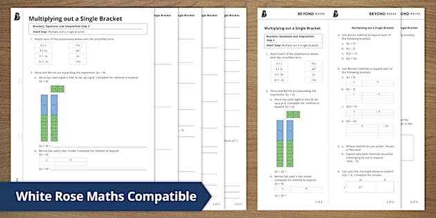 👉 Multiplying out a Single Bracket (teacher made)