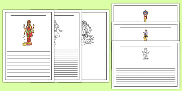 Hinduism Writing Frames (l'enseignant a fait) - Twinkl
