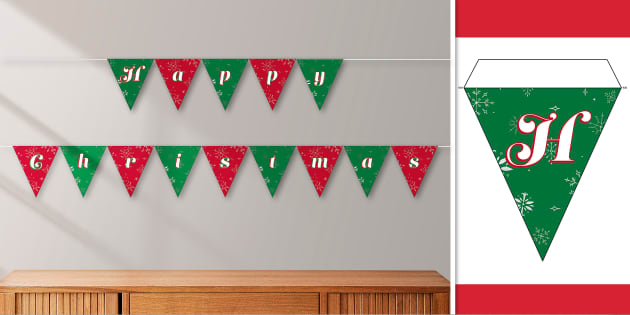Happy Christmas Bunting | Twinkl Party (teacher made)