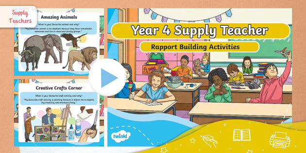 Year 4 Supply Teacher Rapport Building Starter - Twinkl