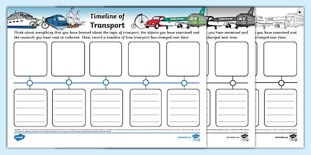 Transport Through Time Timeline Worksheet (teacher made)