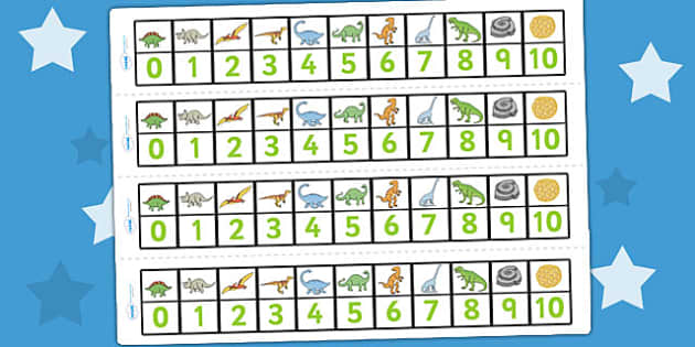 FREE! - Dinosaurs Number Track (1-10) - Maths, Math, dinosaur, number track