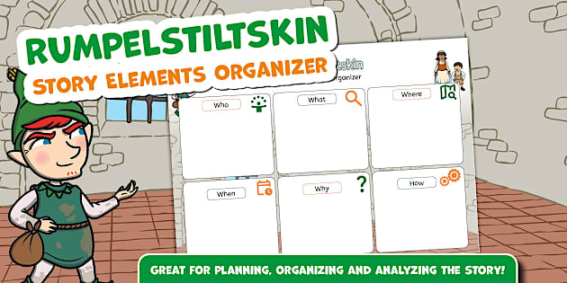 * NEW * Rumpelstiltskin Story Elements Organiser Worksheet
