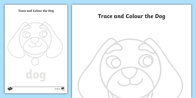 Trace and Colour the Dog Colouring Page (teacher made)