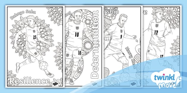 Football Pictures to Colour - Twinkl Move PE - England