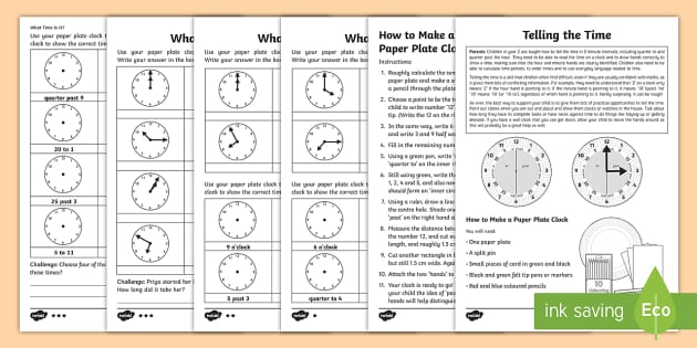 Year 2 Clock Worksheet Learning How To Tell The Time
