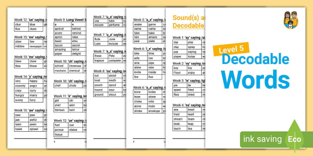 Level 5 Decodable Words Booklet (teacher made) - Twinkl