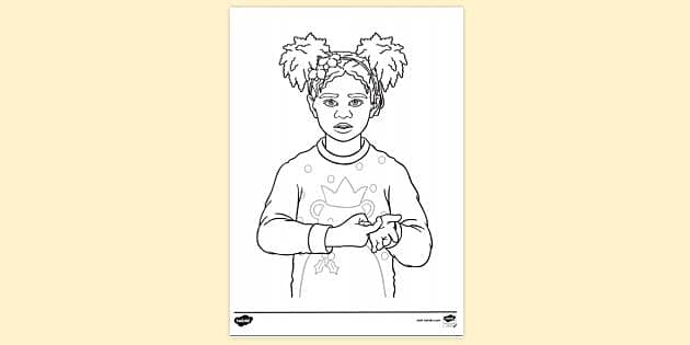 BSL R Colouring Sheet (Teacher-Made) - Twinkl