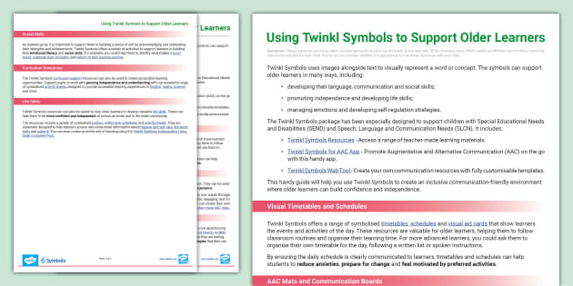 Using Twinkl Symbols to Support Older Learners - Twinkl