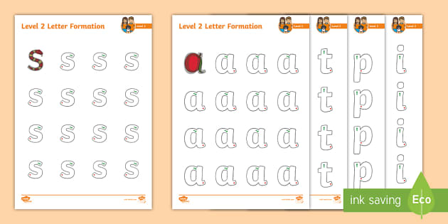 Level / Phase 2 Letter Formation Worksheets