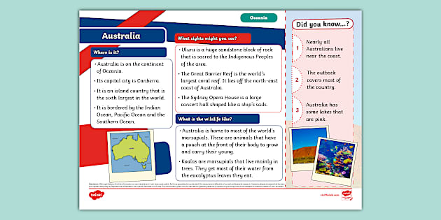 KS1 Australia Fact File - Twinkl - KS1 (creat de profesori)