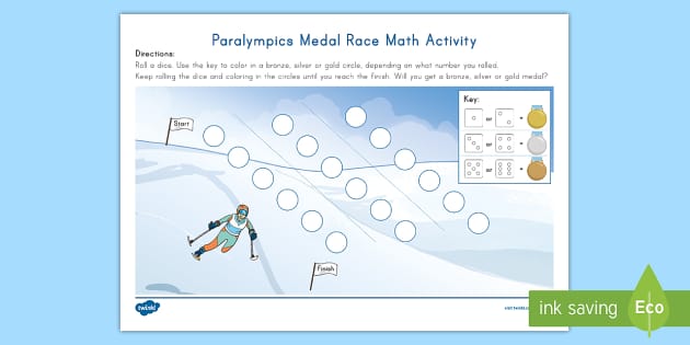 Winter Paralympics Medal Race Math Activity (teacher made)
