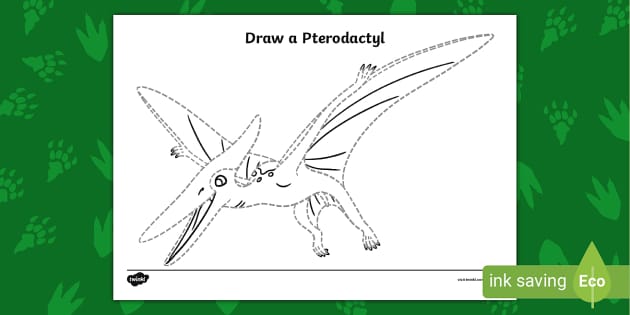 Draw a Pterodactyl Pencil Control Activity - Twinkl