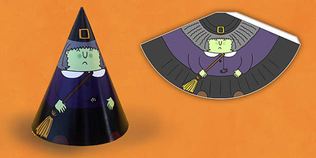 Halloween Cone Characters Witch (teacher made) - Twinkl