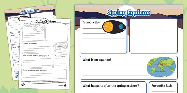 Spring Equinox Non-Chronological Report Template - Twinkl